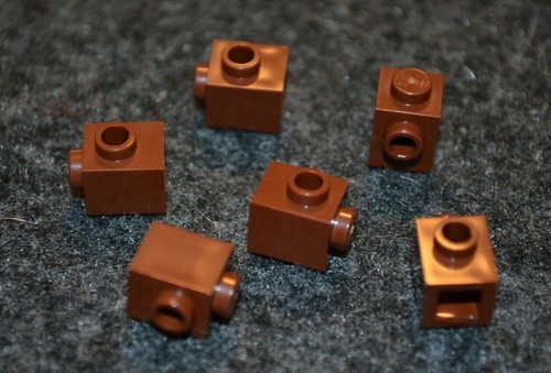 (6) 1x1 Brown Brick w/ Center Nub (No Ridge) Bricks ~ Lego ~ NEW Castle ...