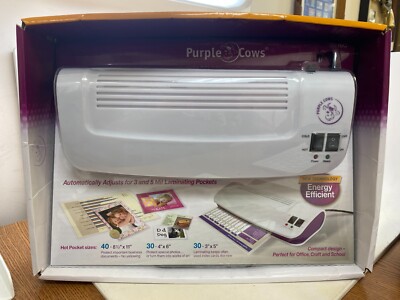 Purple Cows Hot & Cold 9" Laminator Kit w/ 100 3 Mil Hot Pockets In 3 ...
