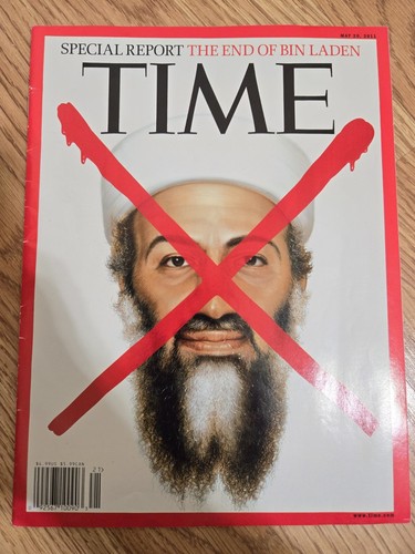 OSAMA BIN LADEN RED X FACE TIME MAGAZINE MAY 20th 2011 THE END OF | eBay