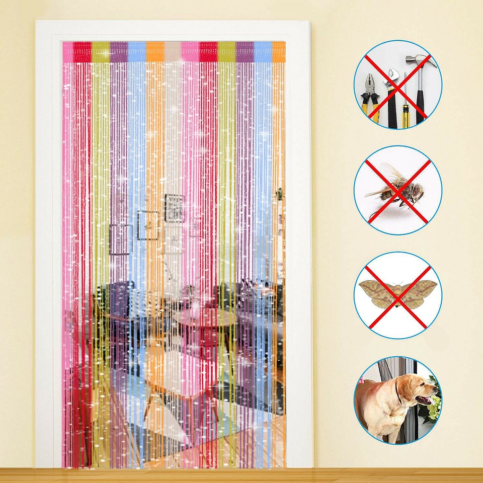 TRIXES String Door Curtain Multi Colour NEW String Dew Drop Door Window ...