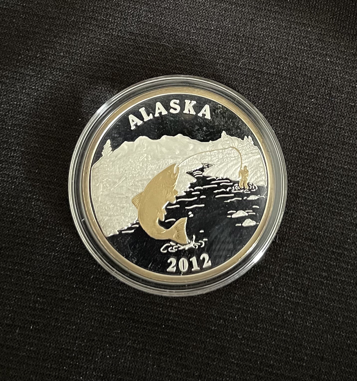 2012 Alaska Mint Coin 1 oz .999 Fine Silver & Gold - Sport Fishing | eBay