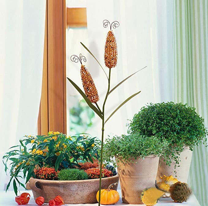 Metal Autumn Harvest Corn Stake Decoration, Decorative Yard Lawn Garden ...