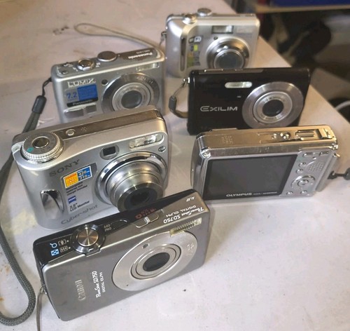 Lot 6 UNTESTED Camera - Sony DSC-S90 Olympus Stylus 720-SW Canon PS SD ...