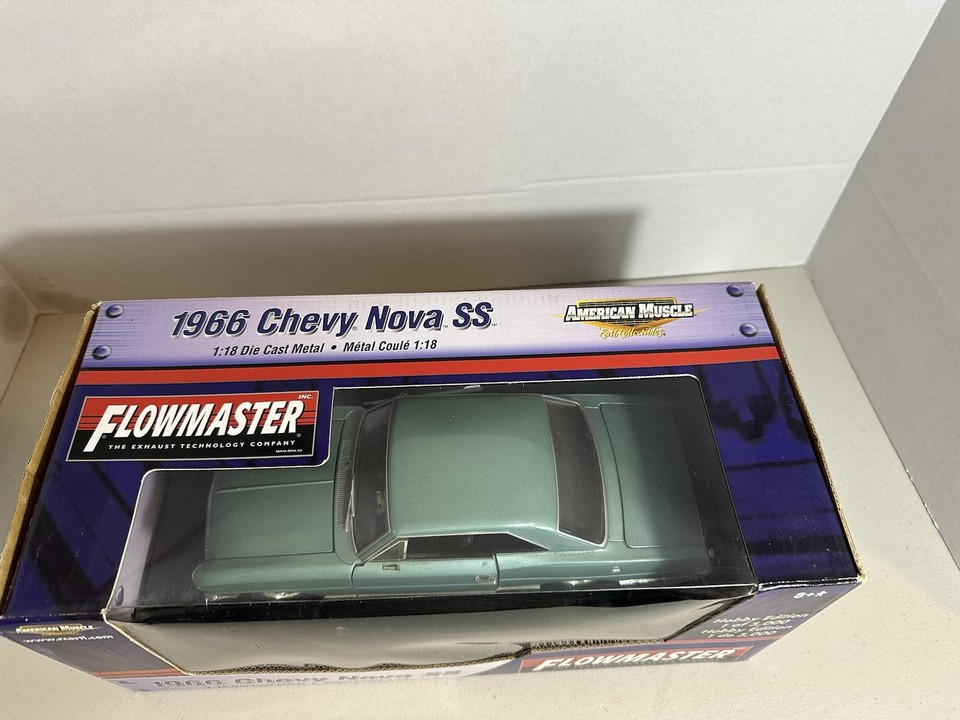 ERTL AMERICAN MUSCLE 1966 CHEVY NOVA SS SCALE 1:18 FLOWMASTER LIMITED 1 ...