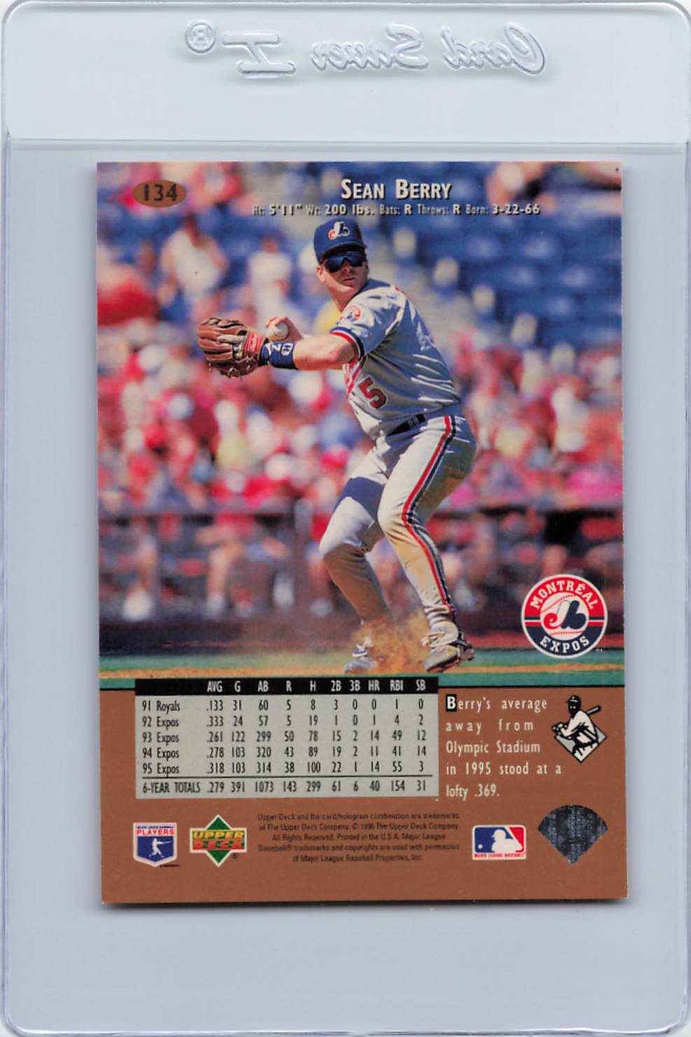 1996 Upper Deck #134 Sean Berry Expos Signed Auto *G5941 | eBay