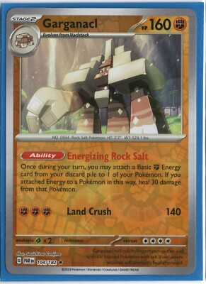 Pokémon TCG Paradox Rift - Garganacl - 104/182 Reverse Holo Rare | eBay