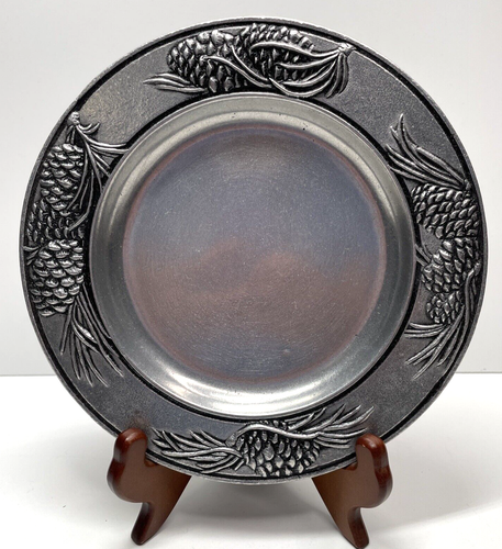 Carson Statesmetal 8" Charger Plate Pine Ridge Pinecone Cast Pewter ...
