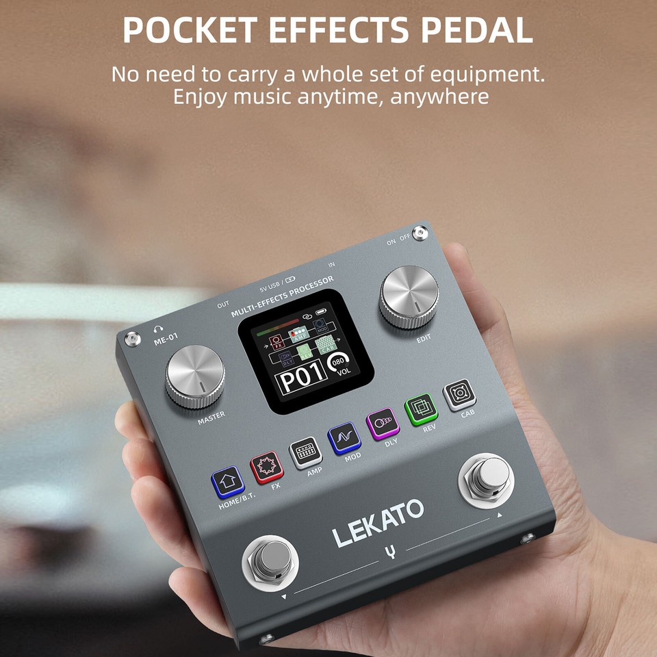 LEKATO ME-01 Multi Effect Guitar Pedal Mini Electric Guitar Bass ...