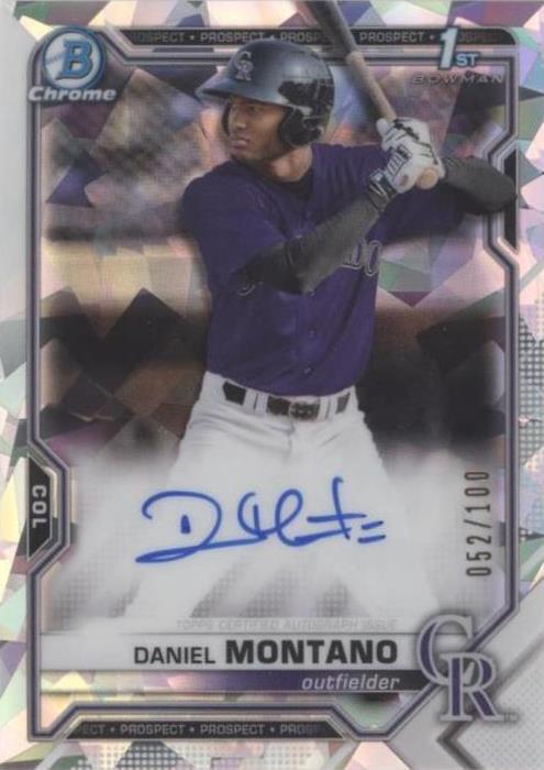 2021 Bowman - Chrome Prospects Autographs Daniel Montano #CPA-DM Atomic ...