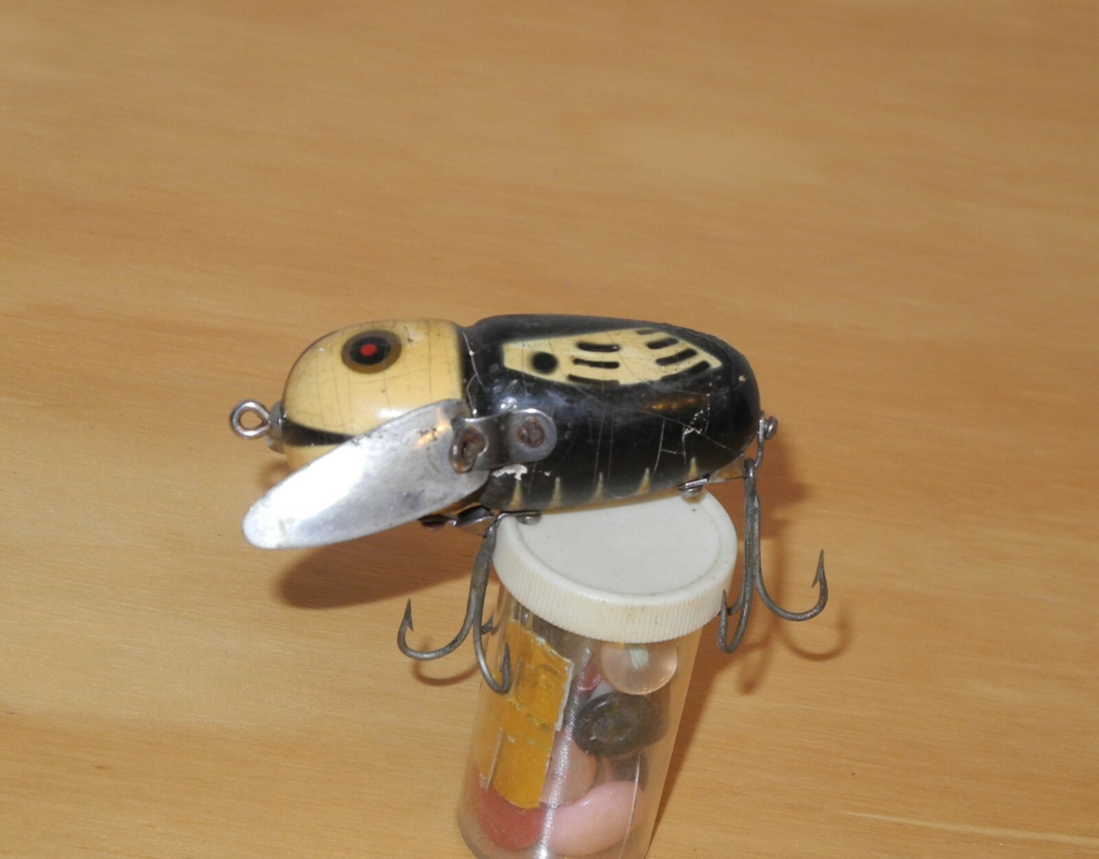 Vintage HEDDON CRAZY CRAWLER Fishing Lures Bumblebee? Black Yellow | eBay