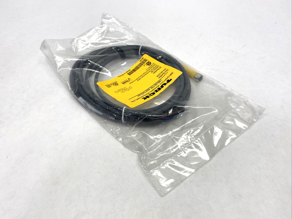 Turck PKG 3M-3/S90 Single-Ended M12 3-Pin Female Connector Cordset ...