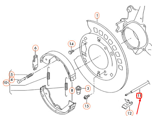 NEW AUDI Q7 4L REAR WHEEL HAND BRAKE CABLE 7L8609721C ORIGINAL 7L8-609 ...