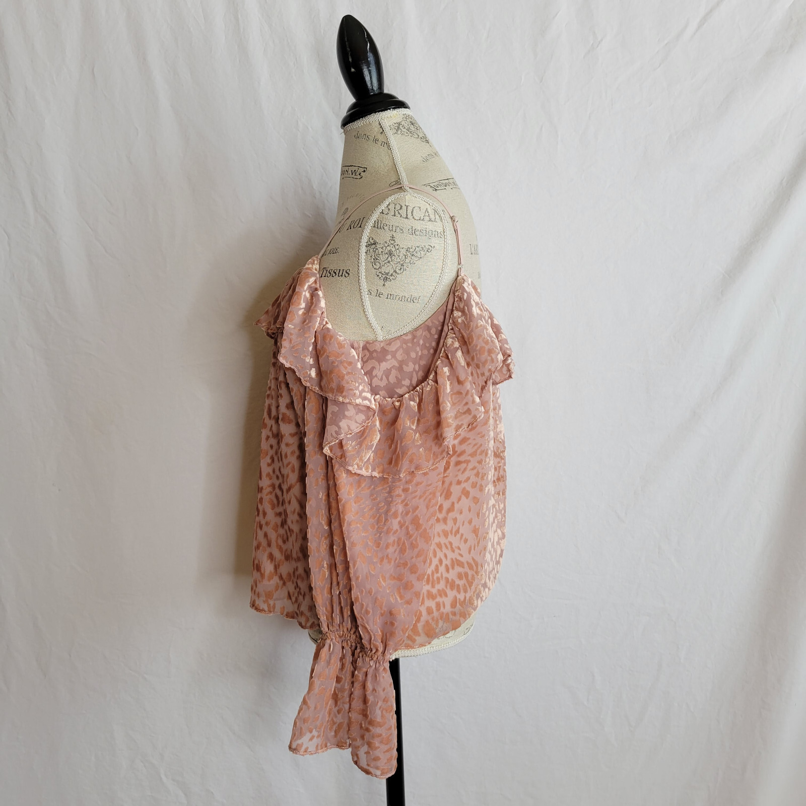 Parker Small Cold Shoulder Velvet & Chiffon Champagne… - Gem