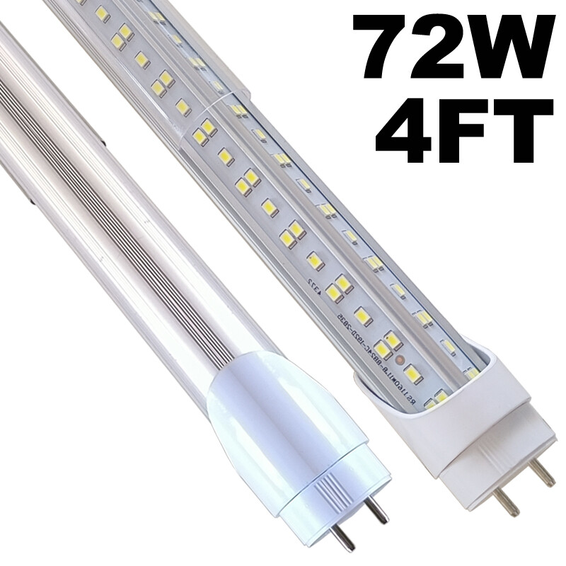 12-100PC 4FT T8 LED Tube Light Bulbs 72W G13 2-Pin 6500K LED Shop Light ...