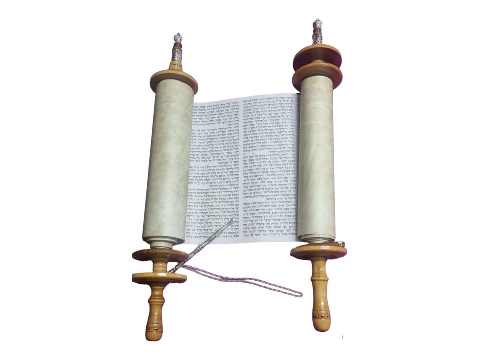 HUGE Judaica Beautiful Sefer Big Torah Scroll Hebrew Jewish Bible 61 CM ...