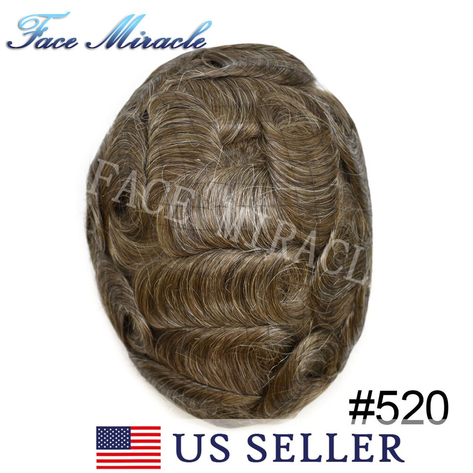 Full Poly Toupee for Men Human Hair System 0.1MM Skin PU Toupee Hair ...