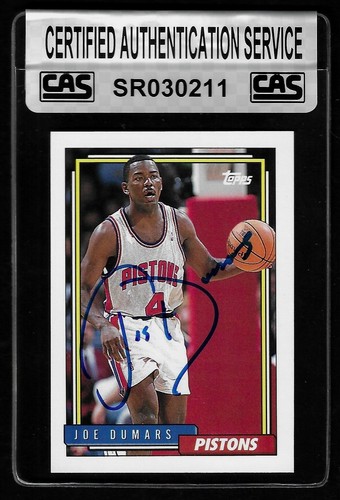 1992-93 Topps #347 Joe Dumars AUTO CAS Authentic Signed Basketball Card ...