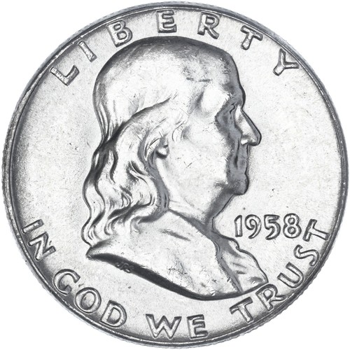 1958 (P) Franklin Half Dollar 90% Silver BU See Pics E948 | eBay