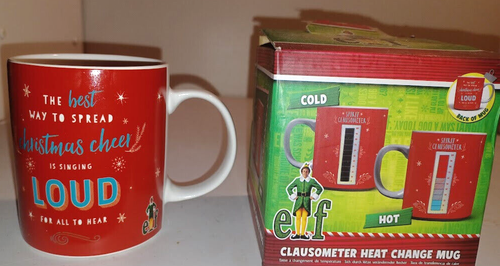 Clausometer Heat chang Mug. Based on the movie ELF! Mug goes inside box ...