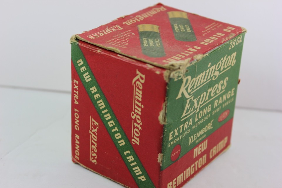 Remington Express 28 GA. Shot Extra Long Range Shotshell Empty Ammo Box - SCARCE | eBay