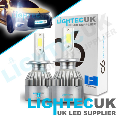 CITROEN DS3 DS4 H7 WHITE 6000K CANBUS SAFE LED HEADLIGHT BULBS DIPPED ...
