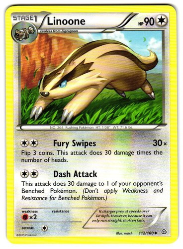 Pokemon XY: Primal Clash Linoone #112/160 Uncommon Lightly played | eBay