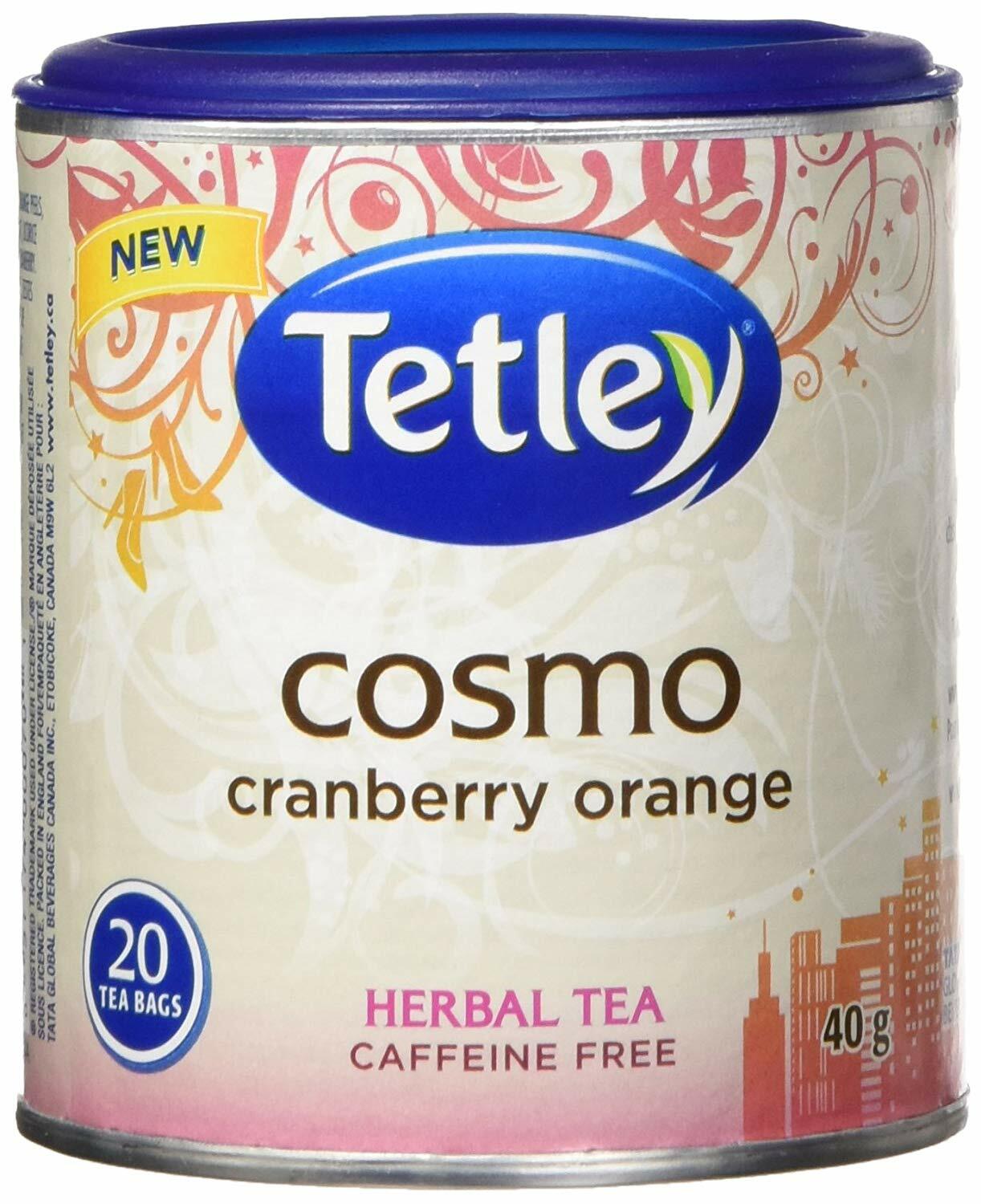 Tetley Cosmo Cranberry Orange Herbal Tea - 6 Pack - 20 Tea Bags Per ...