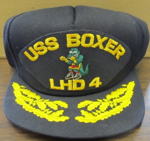 US Navy Ship New cap/hat USS BOXER LHD- 4 USN Naval Officer scrambled ...