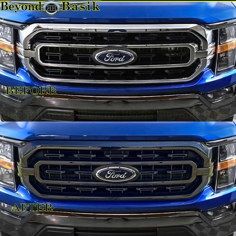 For 2021 22 2023 FORD F150 XL,XLT models GLOSS BLACK Grille Grill COVER ...