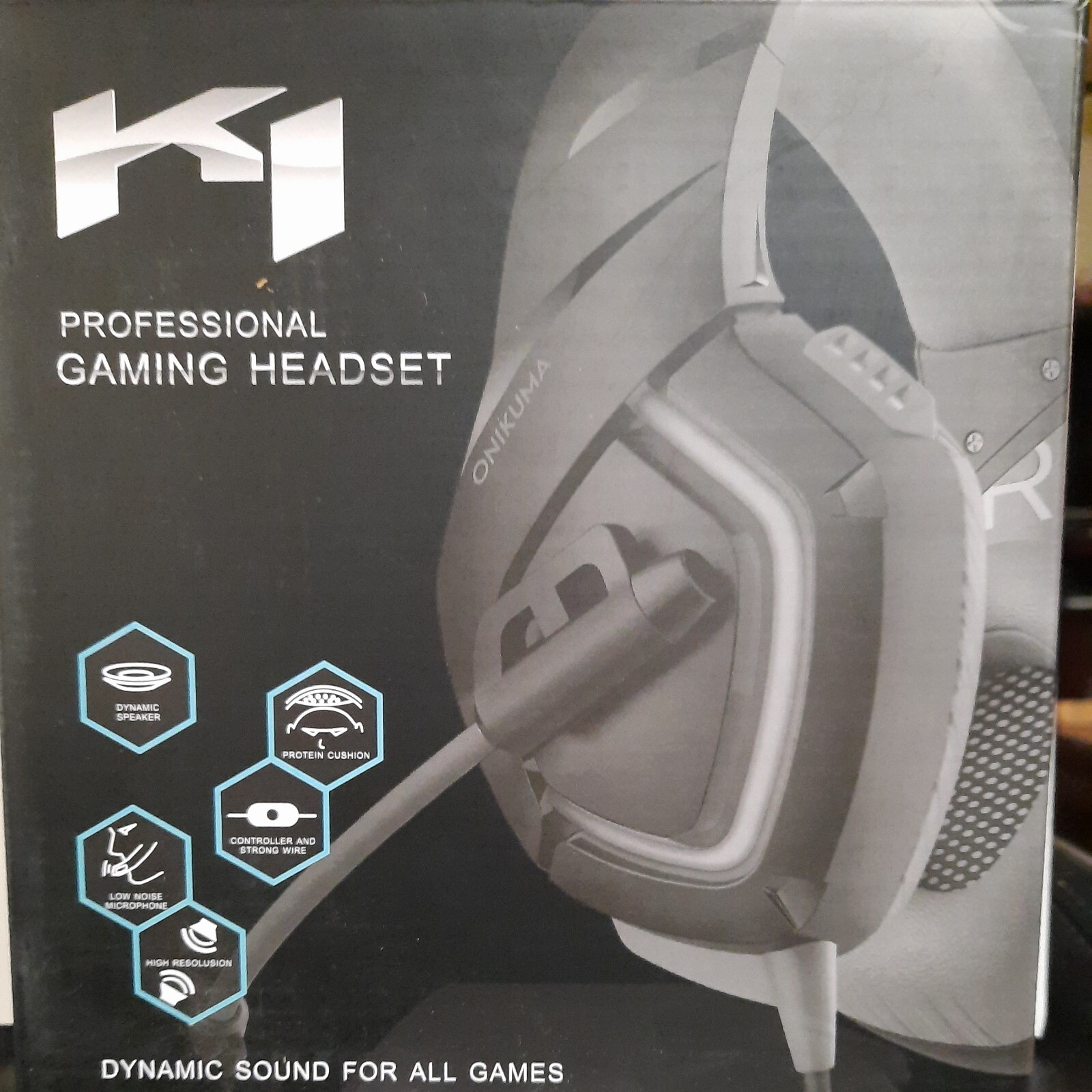 Run Mus K1-B Professional Gaming Headset PS4/Xbox/PC/etc - Black and ...