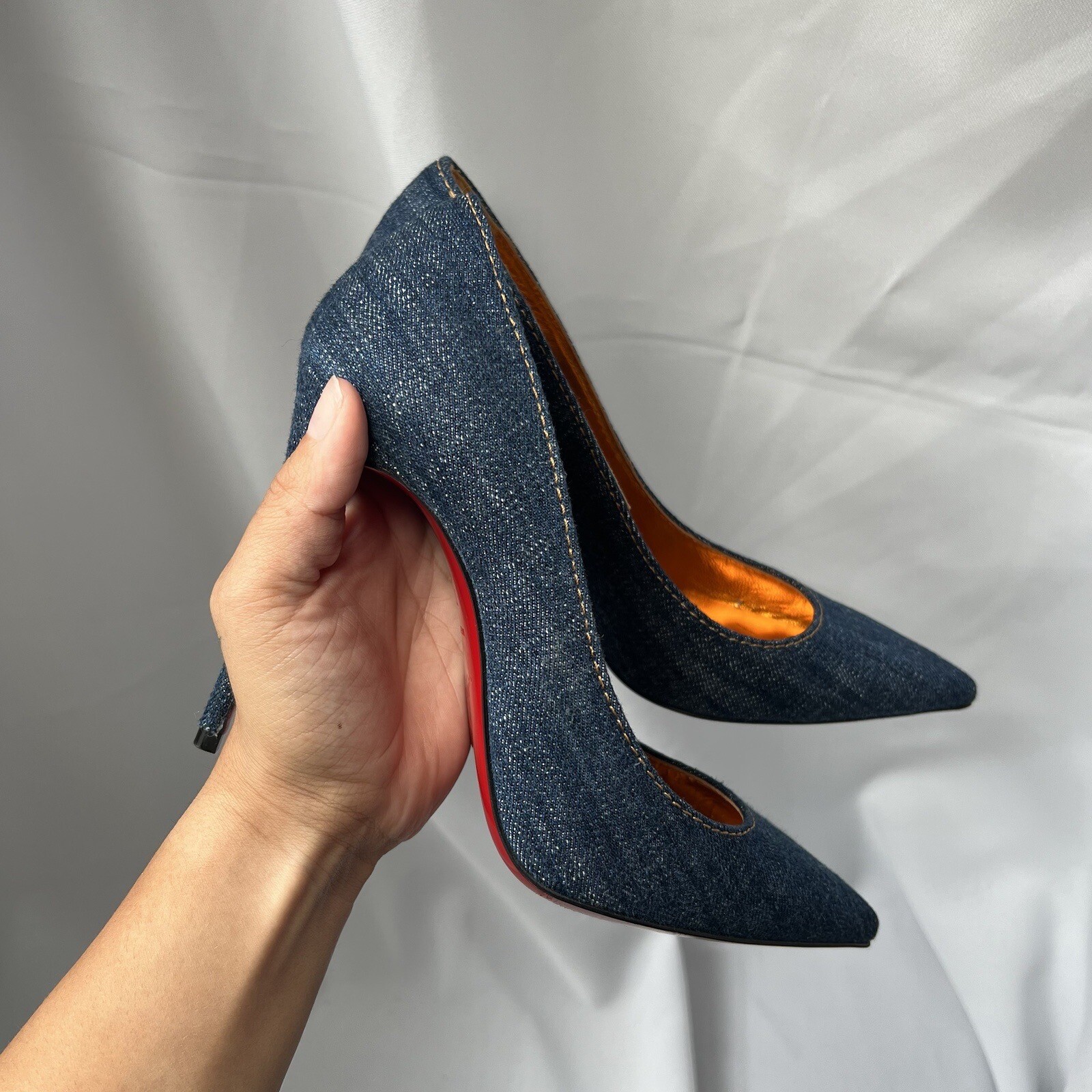 Christian Louboutin KATE 100 Miss Denim Stiletto Heel… - Gem