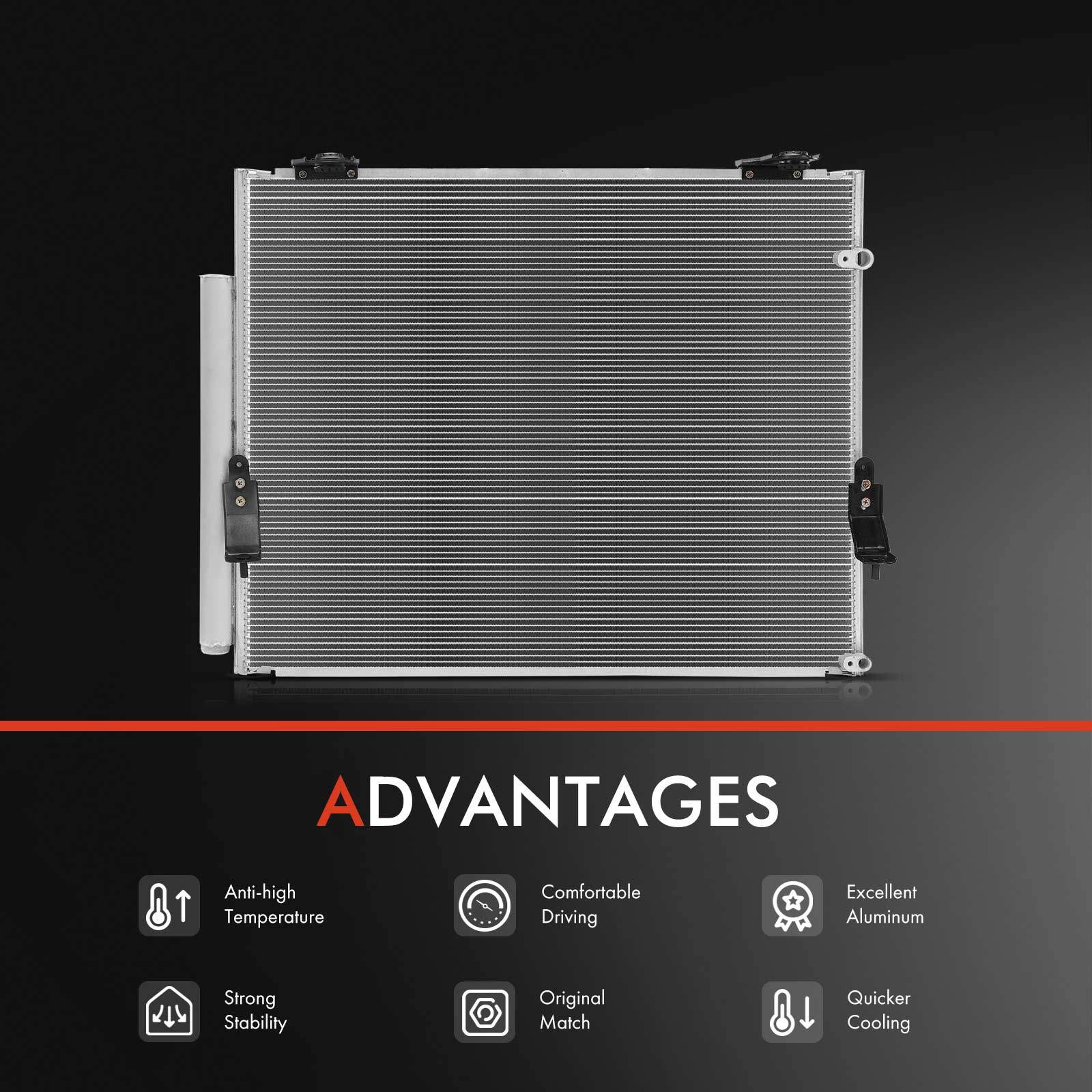 AC Condenser w/ Receiver Drier w/ Bracket for Toyota Tundra 2019 V8 4 ...