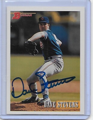 Baseball Card IP auto DAVE STEVENS 1993 Bowman Chicago Cubs d | eBay