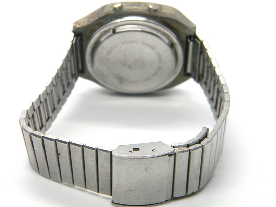C mens Vintage Marcel Digital LCD Rectangle Tank Chronograph Old Watch ...