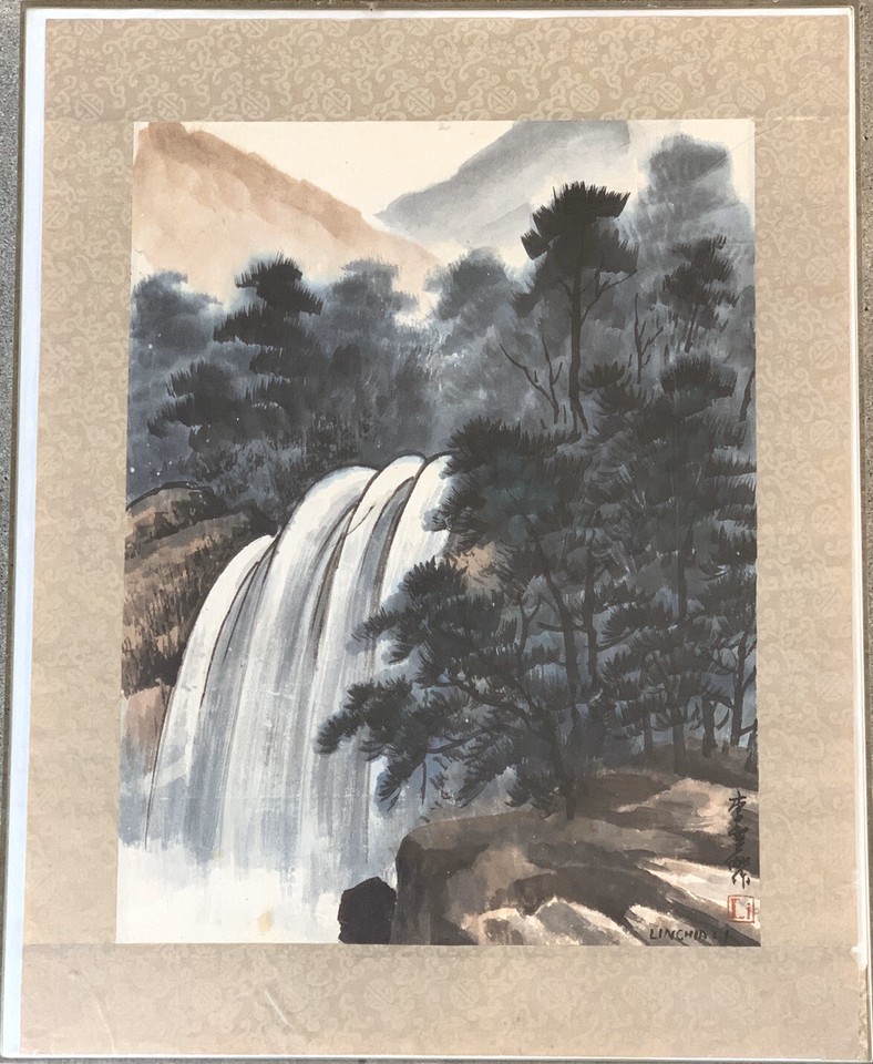 LIN CHIA LI Original RARE Vintage Signed & Red Chop Stamp Watercolor ...