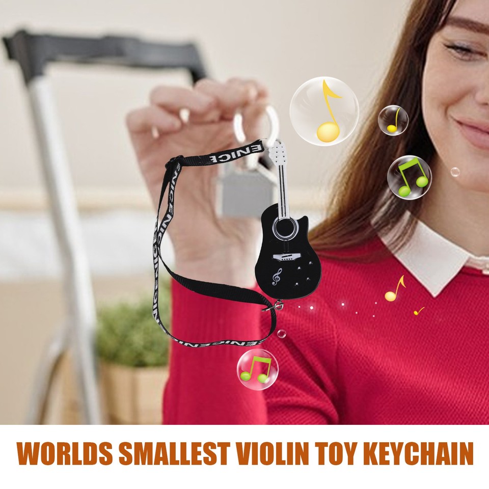 Musical Violin Keychain LED Miniature Violin Keyring Sound Violin ...