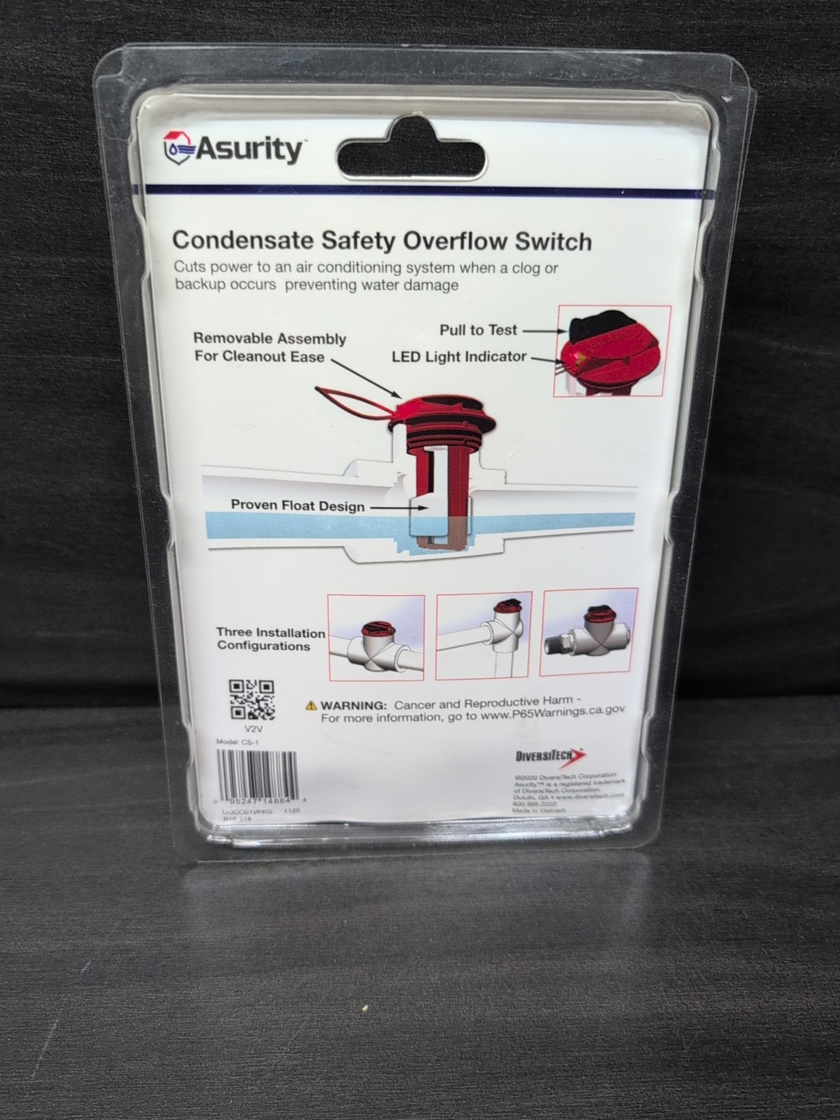 DiversiTech Asurity CS-1 Pipe Mounted Condensate Safety Overflow Tee ...