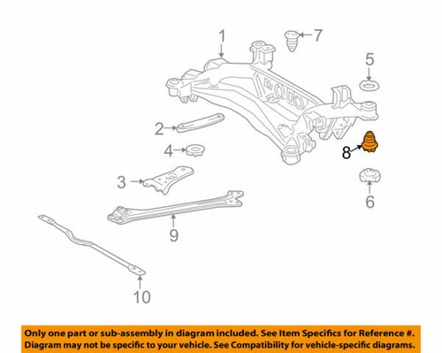 52275-30130 Toyota Cushion, rear suspension member body mounting, rear ...
