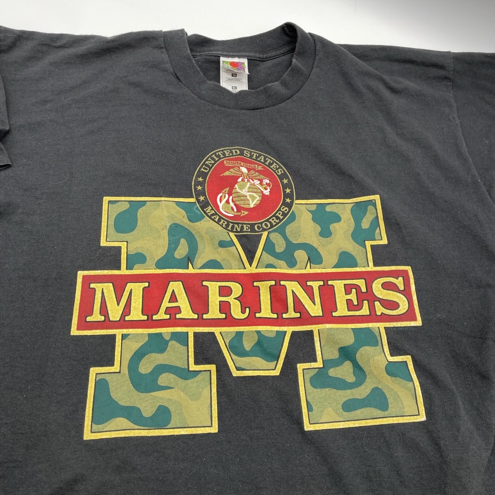 Vintage United States Marine Corps Single Stitch Blac… - Gem