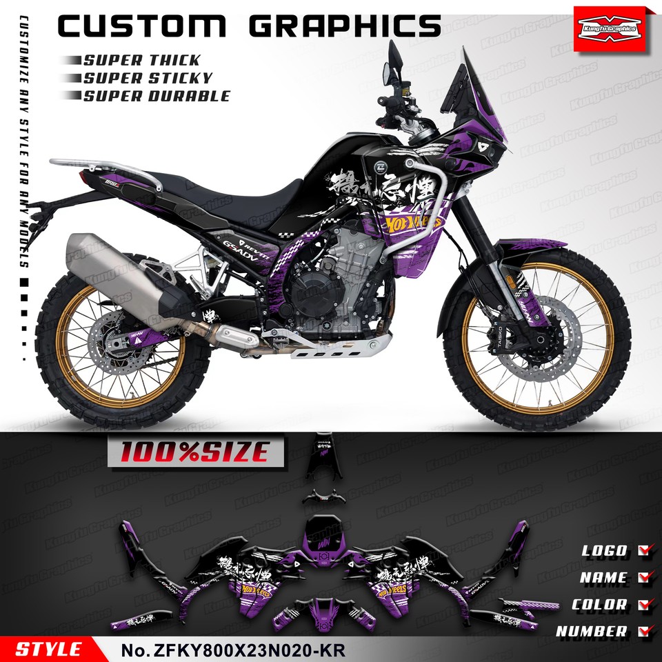 Custom Racing Graphics Adhesive Sticker for KOVE 800X PRO 800X Rally ...