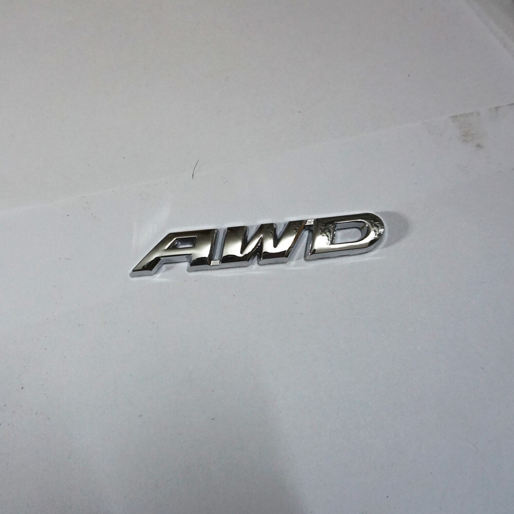 1x Silver Chrome AWD Small Metal Emblem Decal Badge Sticker SPORT ...