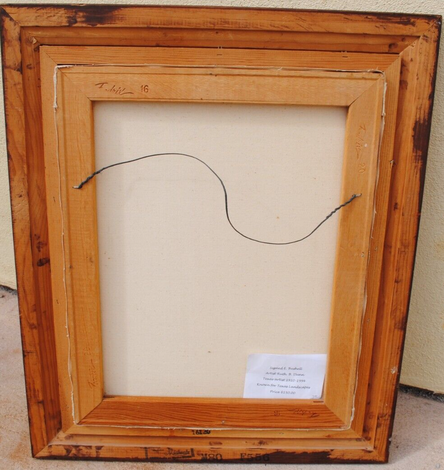 Texas vintage bluebonnet painting signed E. Bushell possibly by Ruth ...