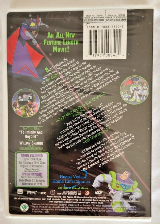 Buzz Lightyear of Star Command: The Adventure Begins (DVD, 2000) for ...