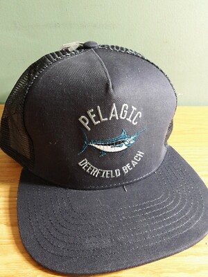 Pelagic Gear Deerfield Beach Targeted Navy Snapback Hat Cap NWT trucker ...