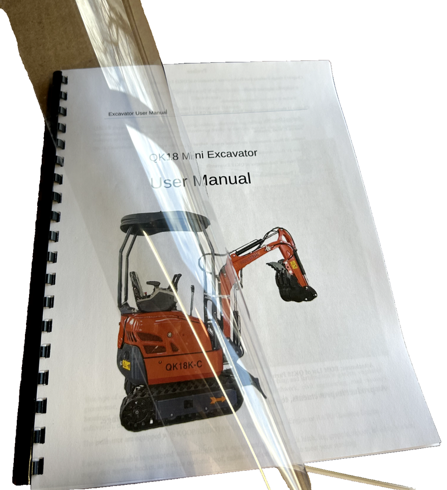 Mini Excavator Compact Track Hoe QK18 Operation & Maintenance Manual | eBay