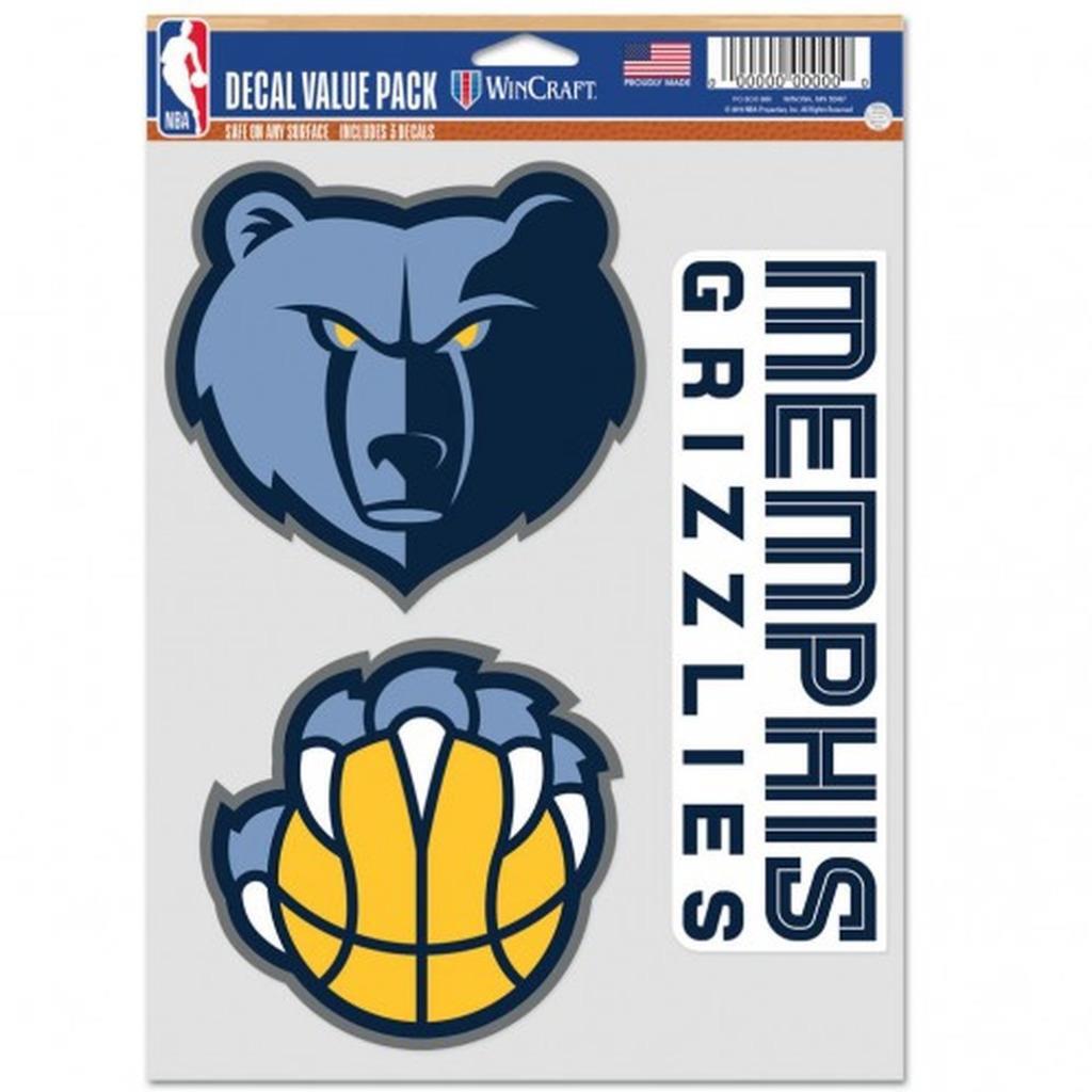 Memphis Grizzlies Multi Use Fan 3 Pack Decal Set [NEW] NBA Sticker ...