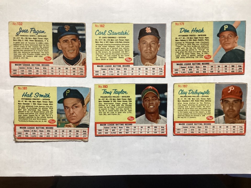 1962 Post Cereal Baseball 24 Card Lot Low Grade | eBay