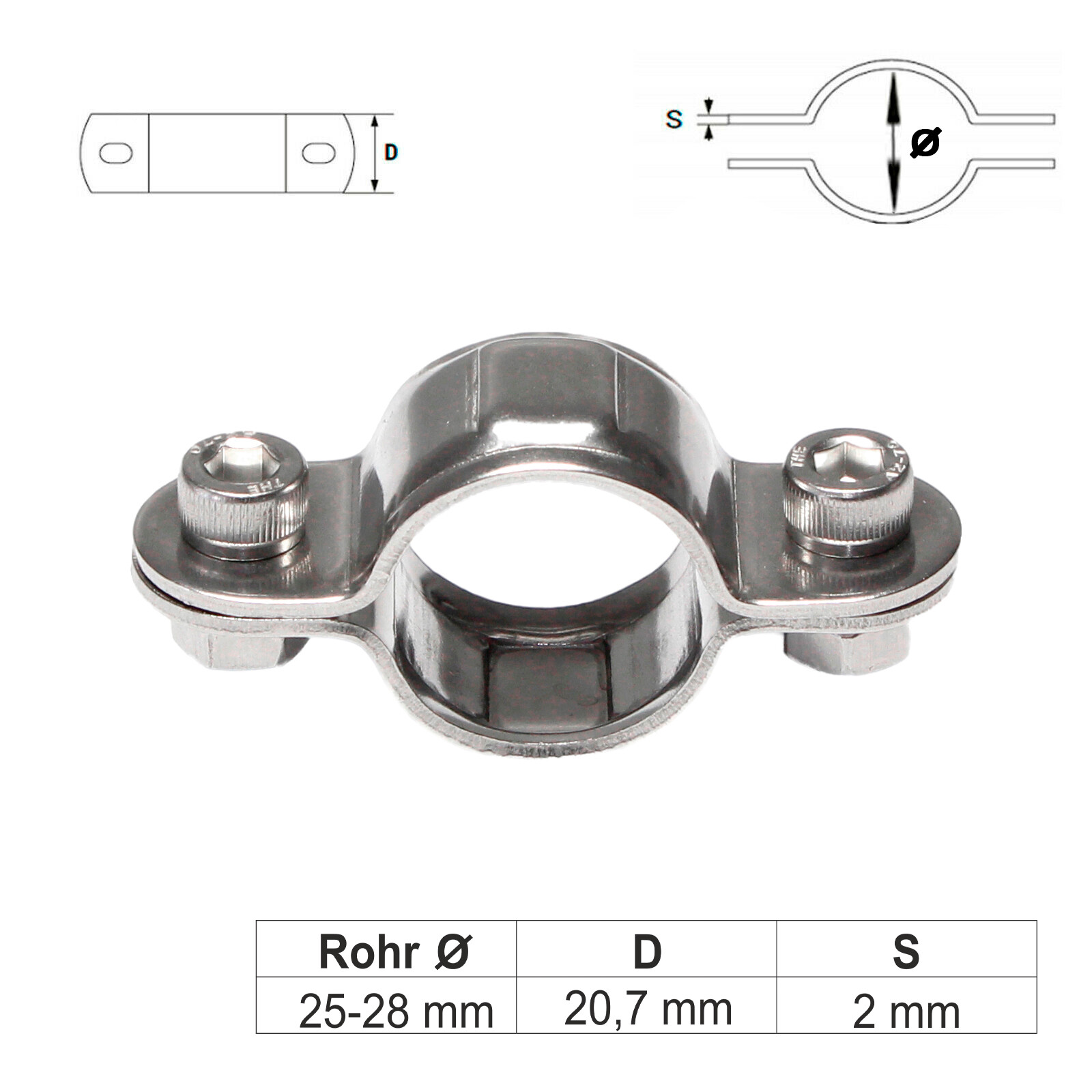 Rohrschellen U Schelle Bügelschelle Doppelschelle Wirbel Fest Schelle ...