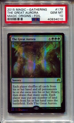 MTG THE GREAT AURORA #179 MAGIC ORIGINS MYTHIC HOLO FOIL PSA 10 GEM ...