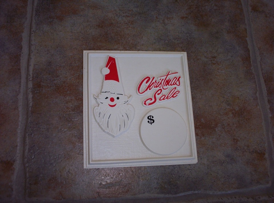 Vintage Department Store Easel Back Christmas Sale Santa Sign Vacuform ...